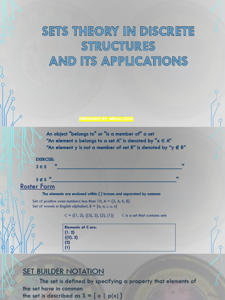 Sets in Discrete Structures | PDF | Set (Mathematics) | Mathematics