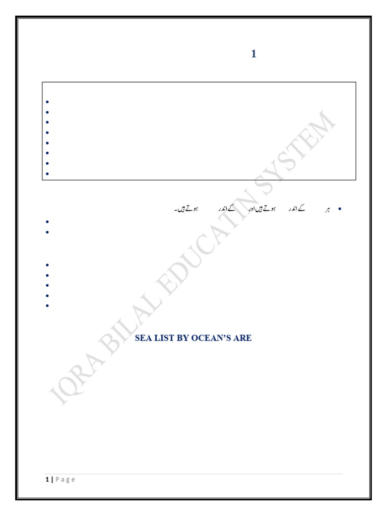Water Bodies of The World Part 1 | PDF | Sea | Pacific Ocean