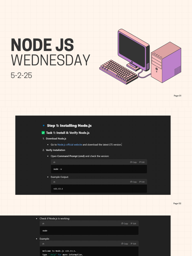 Pink and Purple Illustrative Computer Technology Presentation | PDF | Java Script | Computer ...