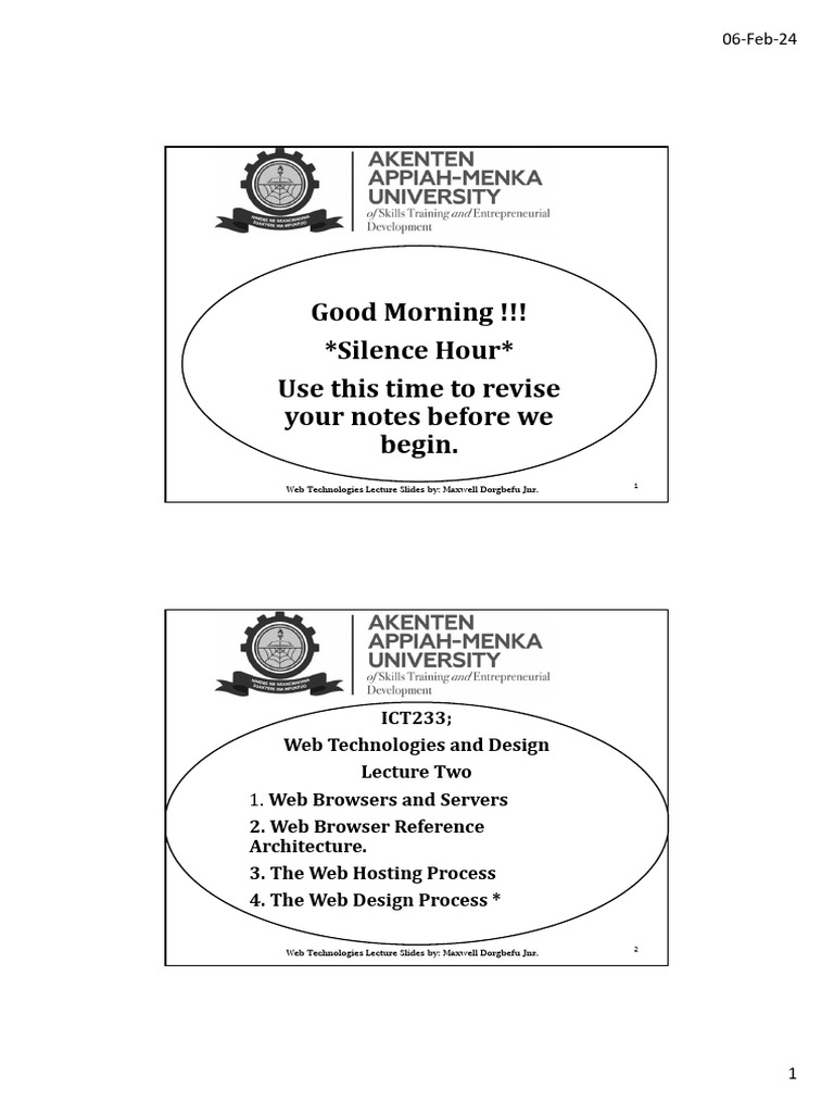 ICT 233 Lecture - 2 | PDF | World Wide Web | Internet & Web