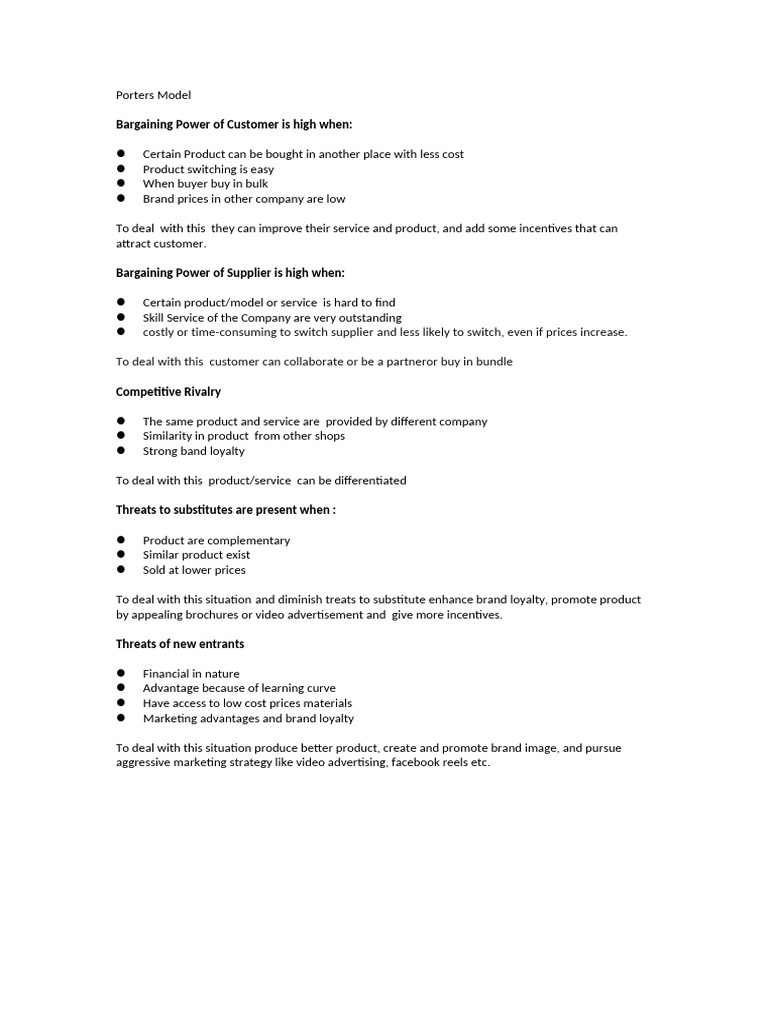 Porters Model | PDF