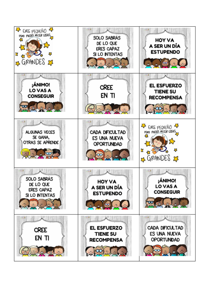 Tarjetas motivacionales | PDF