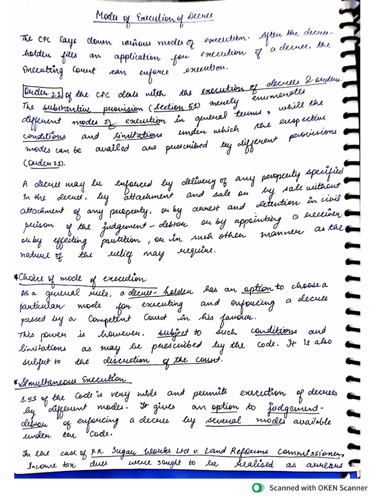 Modes of Execution of Decree | PDF