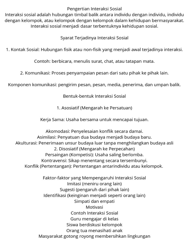 Pengertian Interaksi Sosial Interaksi Sosial Adalah Hubungan Timbal ...