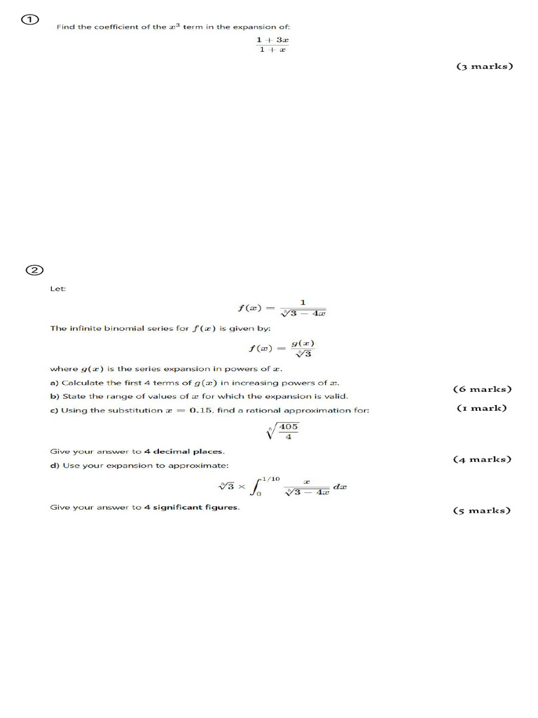 Binomial Questions Set | PDF