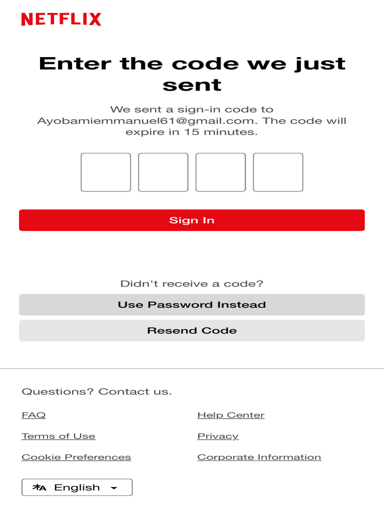 Netflix Sign-In Code Notification | PDF