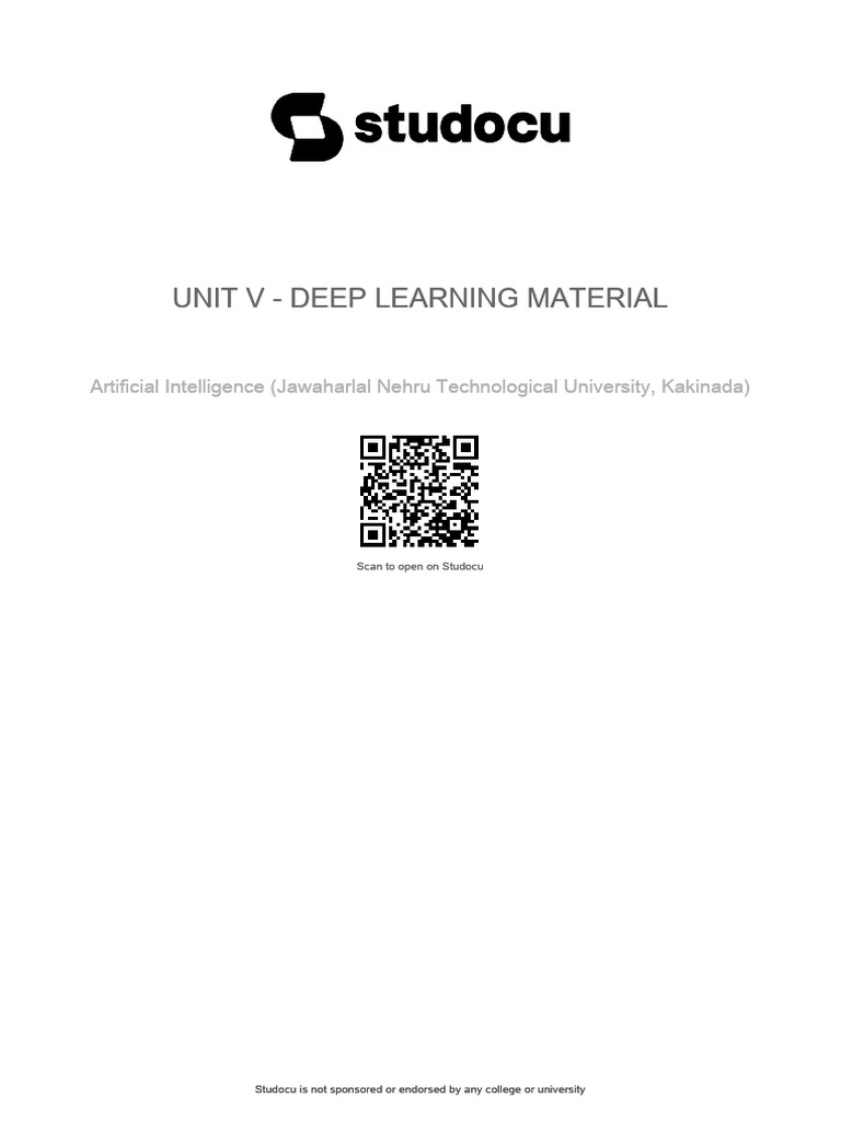 unit-iv-v-deep-learning-material | PDF | Computer Vision | Deep Learning