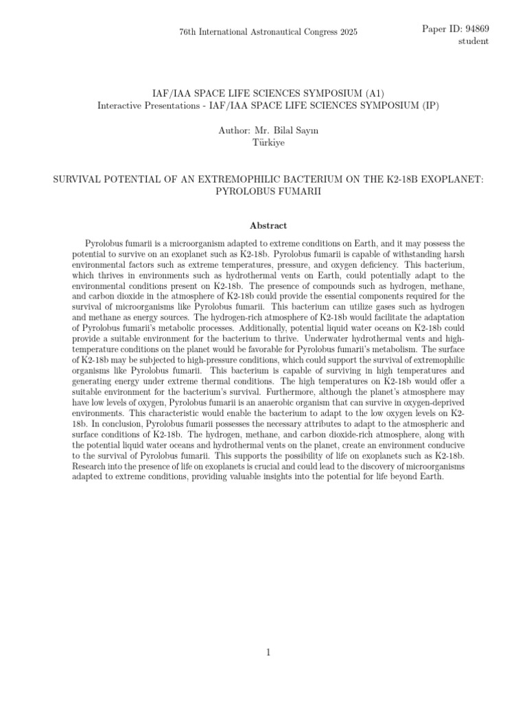 IAC-25, A1, IP, x94869 Brief | PDF | Atmosphere | Natural Environment