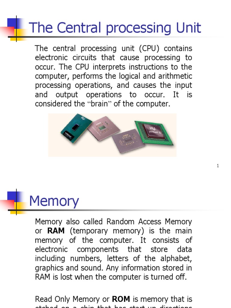 The Central Processing Unit | PDF | Disk Storage | Computer Data Storage