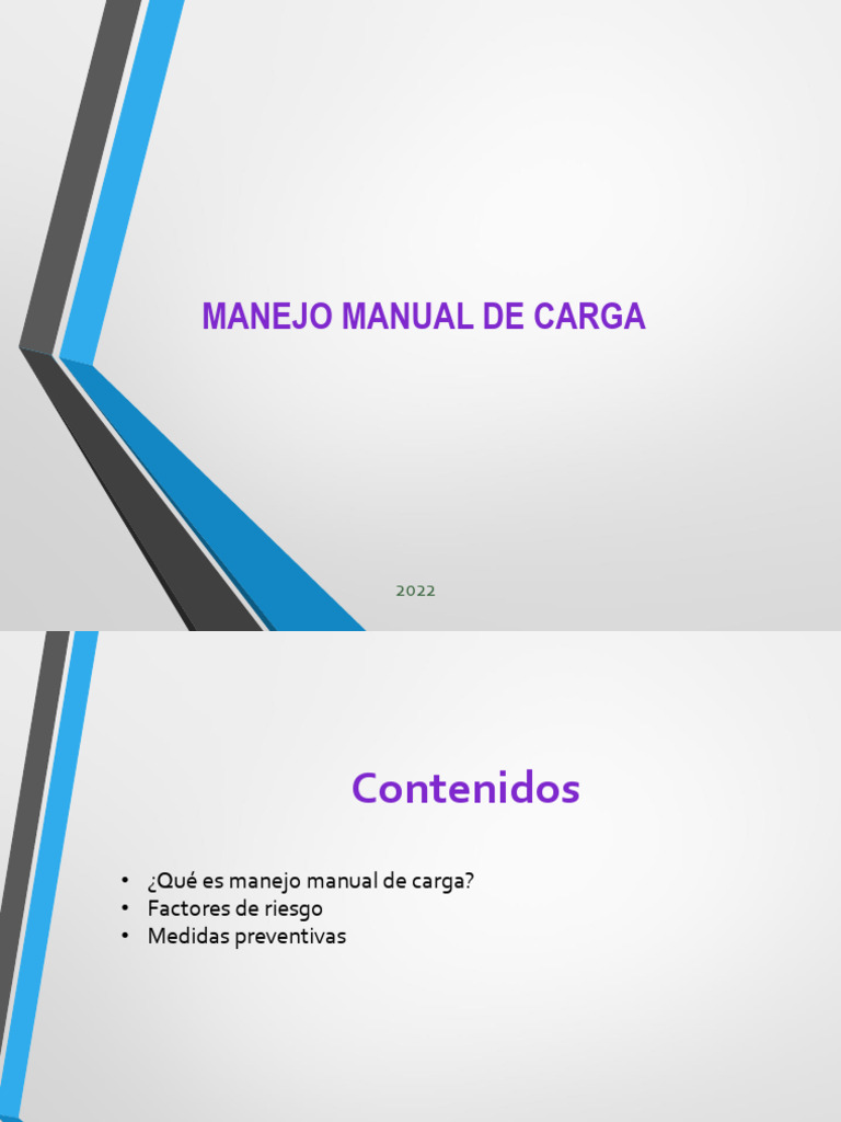 Presentación Manejo Manual de Carga | PDF