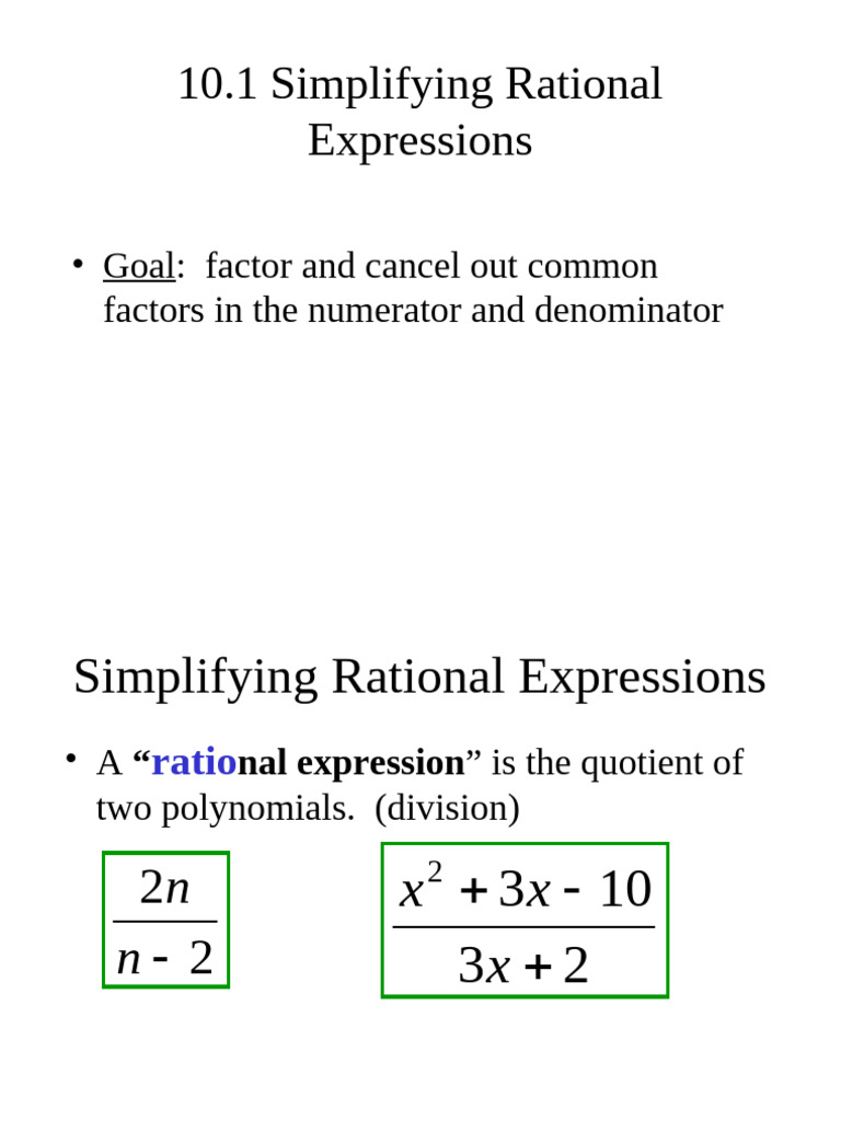 Simplifying Rational Expressions Guide | PDF