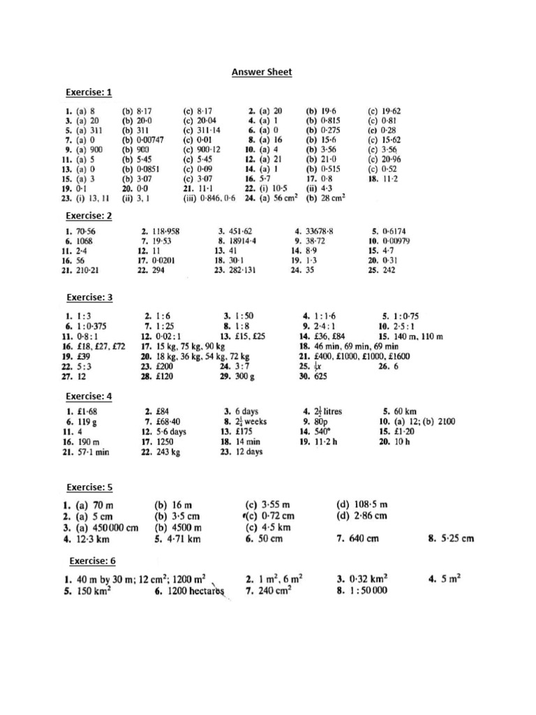 VII Mathematics 1 Answer Sheet of Handout | PDF