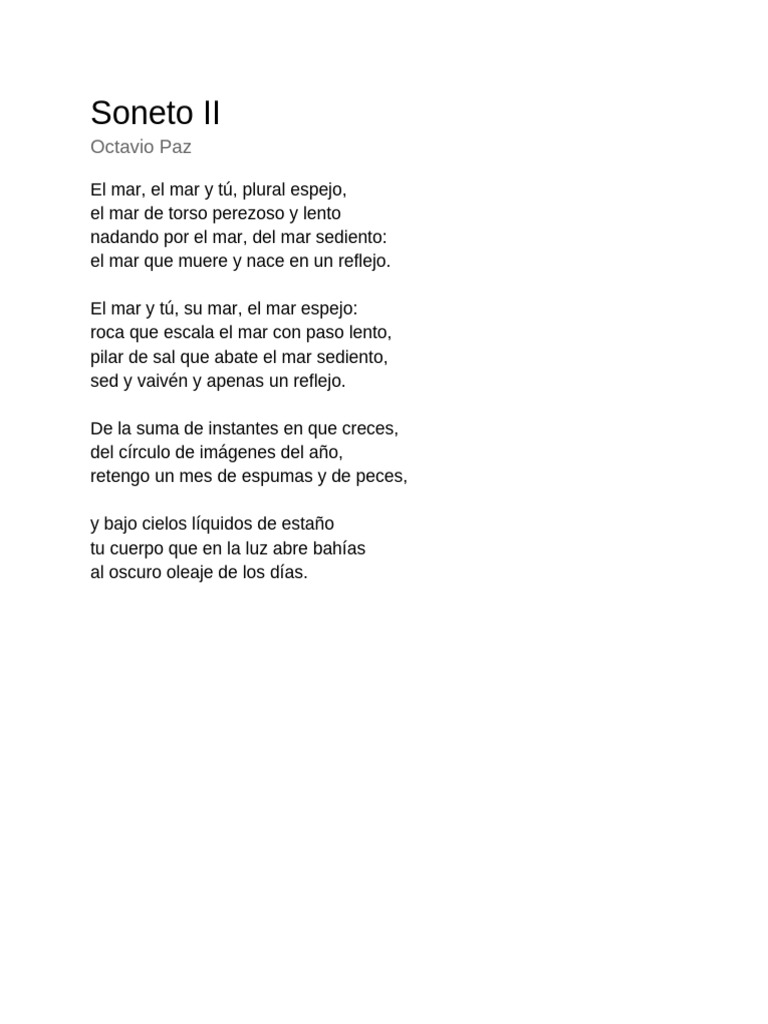 Soneto II | PDF