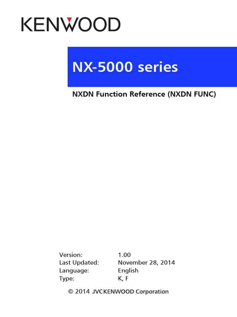 NX-5x00 NXDN FUNC K F Ver100 EN 20141128 | PDF | Information And ...
