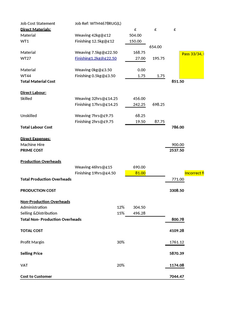 Full Jobcost Template Assessment | PDF | Cost | Economies