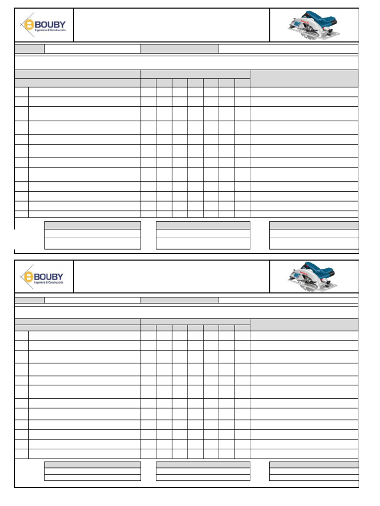 Inspección de Sierra Circular: Checklist | PDF