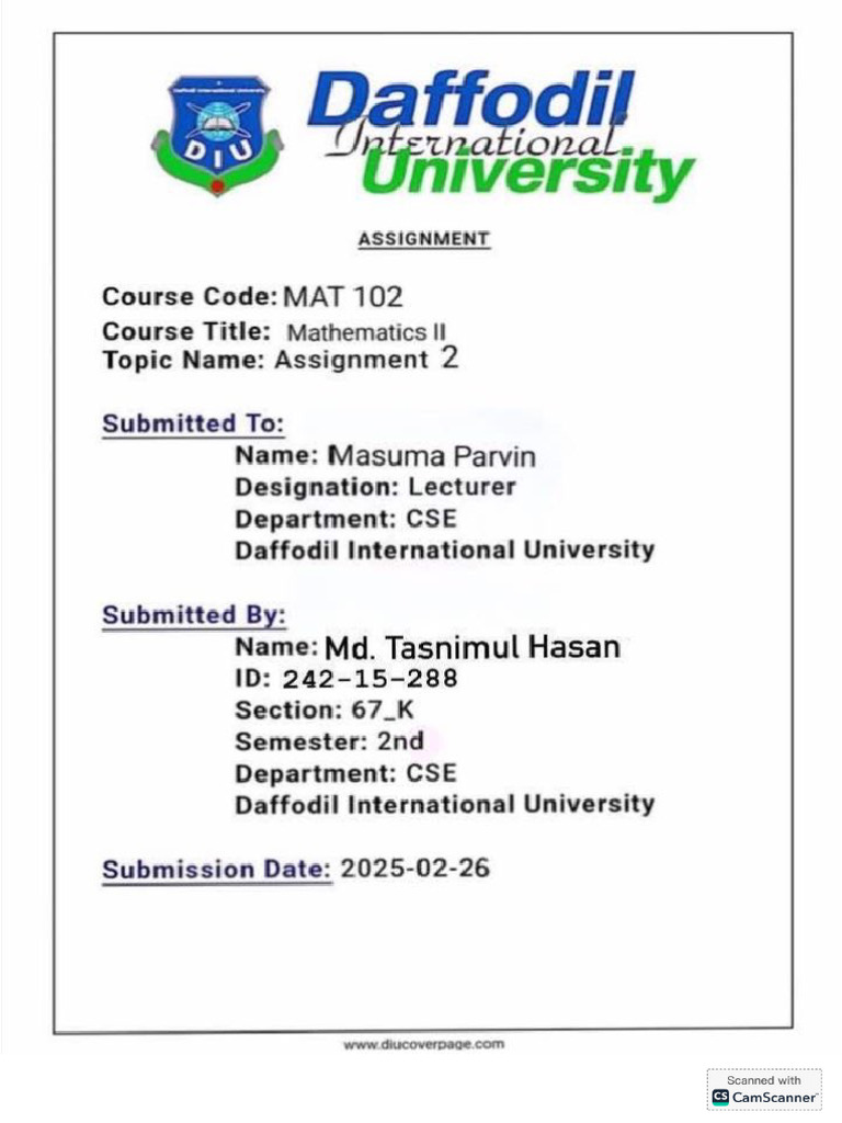 Math Assignment 2 | PDF