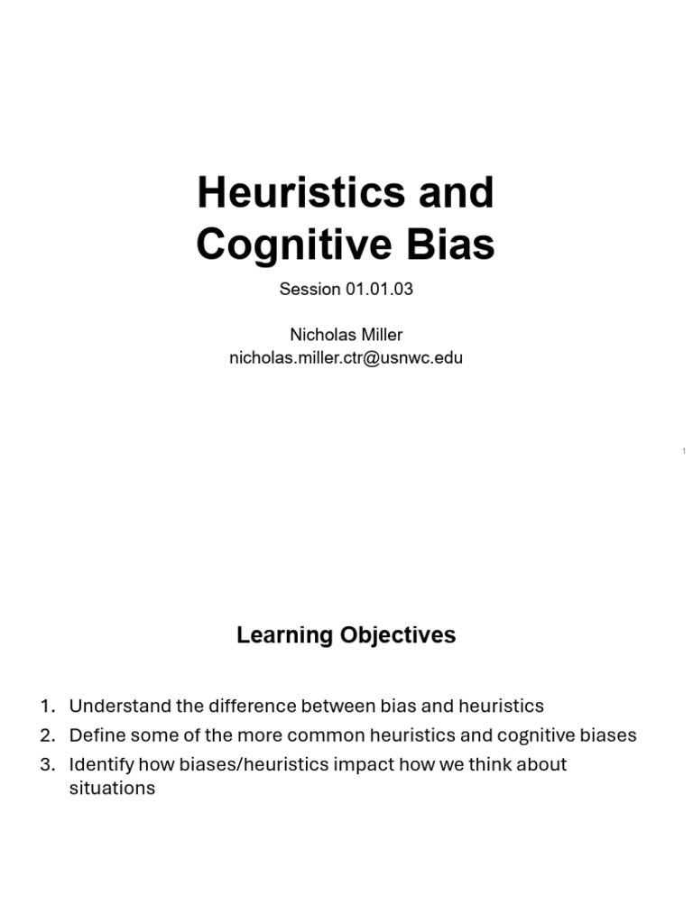 Cognitive Bias and Heuristics | PDF | Heuristic | Thought