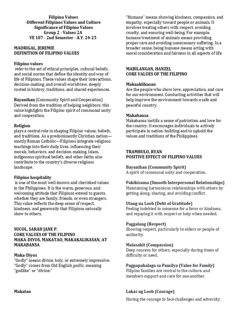 3 Different Filipinos Values and Culture and Significance of Filipino ...