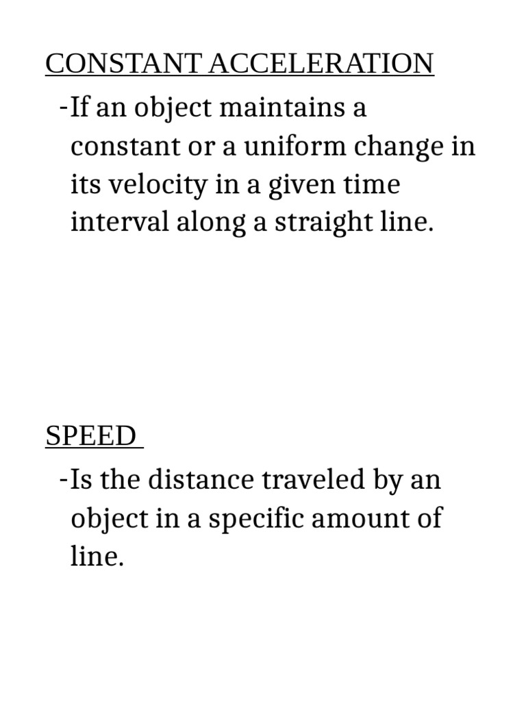Constant Acceleration 114339 | PDF