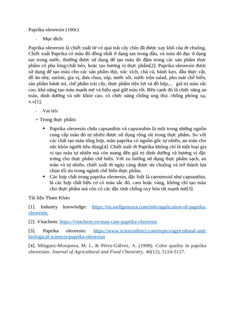 Paprika Oleoresin | PDF