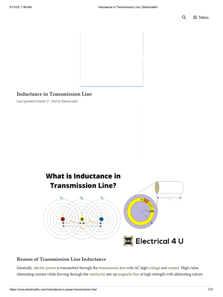 Inductance in Transmission Lines Explained | PDF | Inductance ...