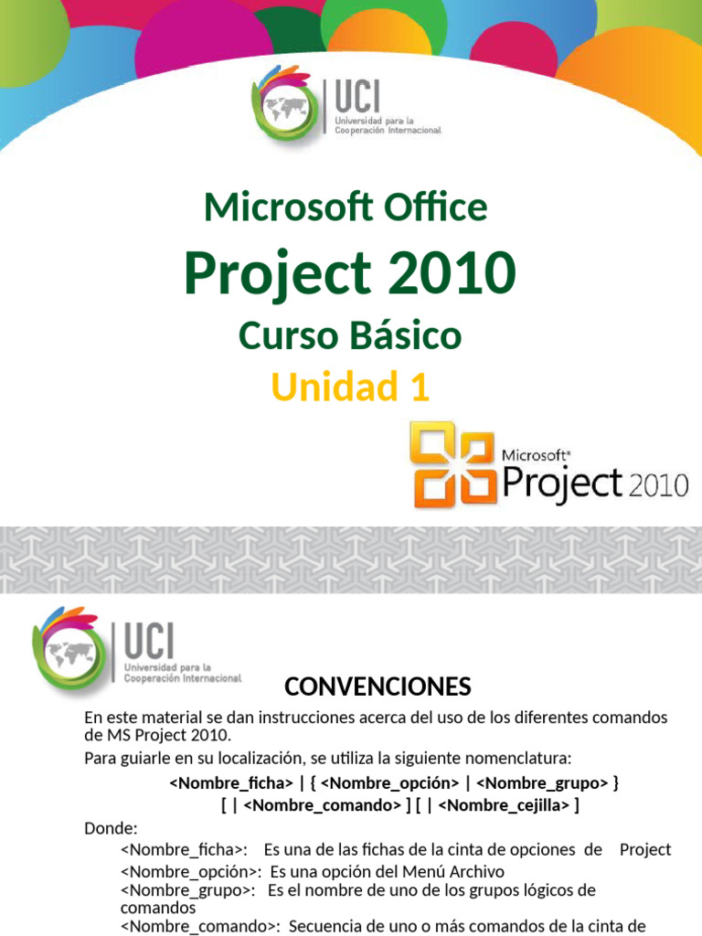 Microsoft Office Curso Básico: Project 2010 | PDF | Botón (Computación) | Microsoft