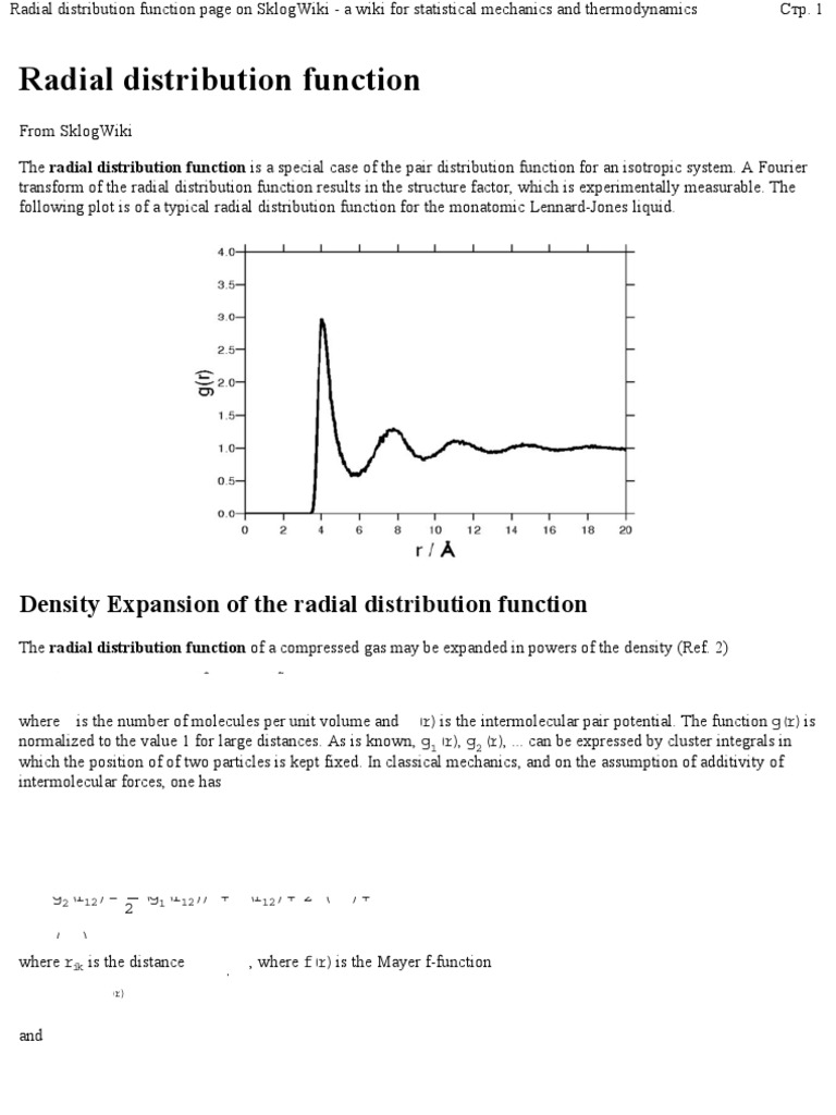 Radial Distribution Function Page On Sklogwiki A Wiki For Statistical