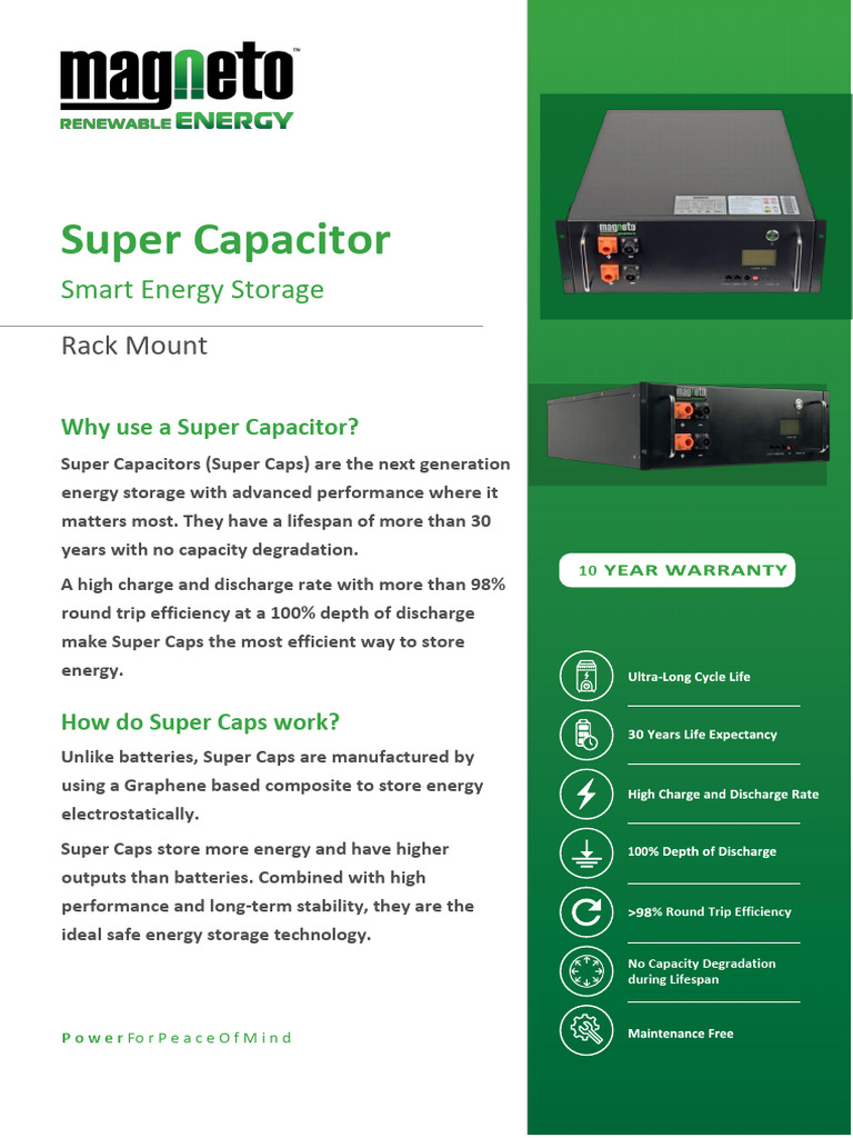 MAGNETO SUPERCAP RACK MOUNT BROCHURE v3 Vis | PDF | Energy Storage | Capacitor