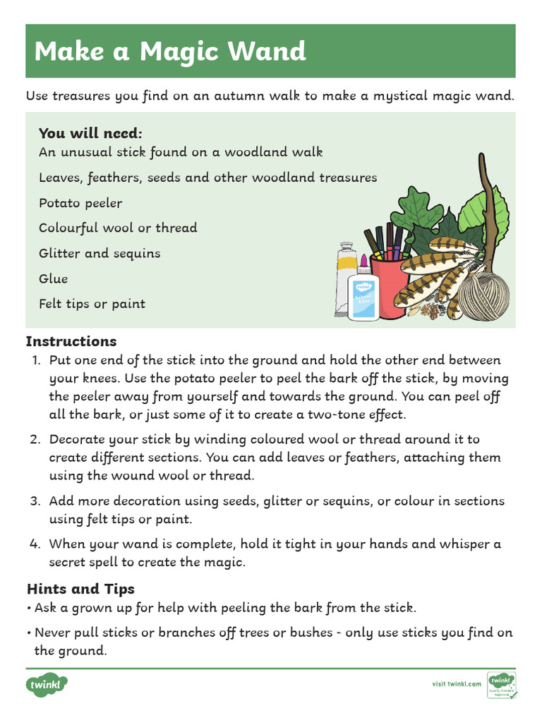 T He 644 Make A Magic Wand Activity Sheet English | PDF