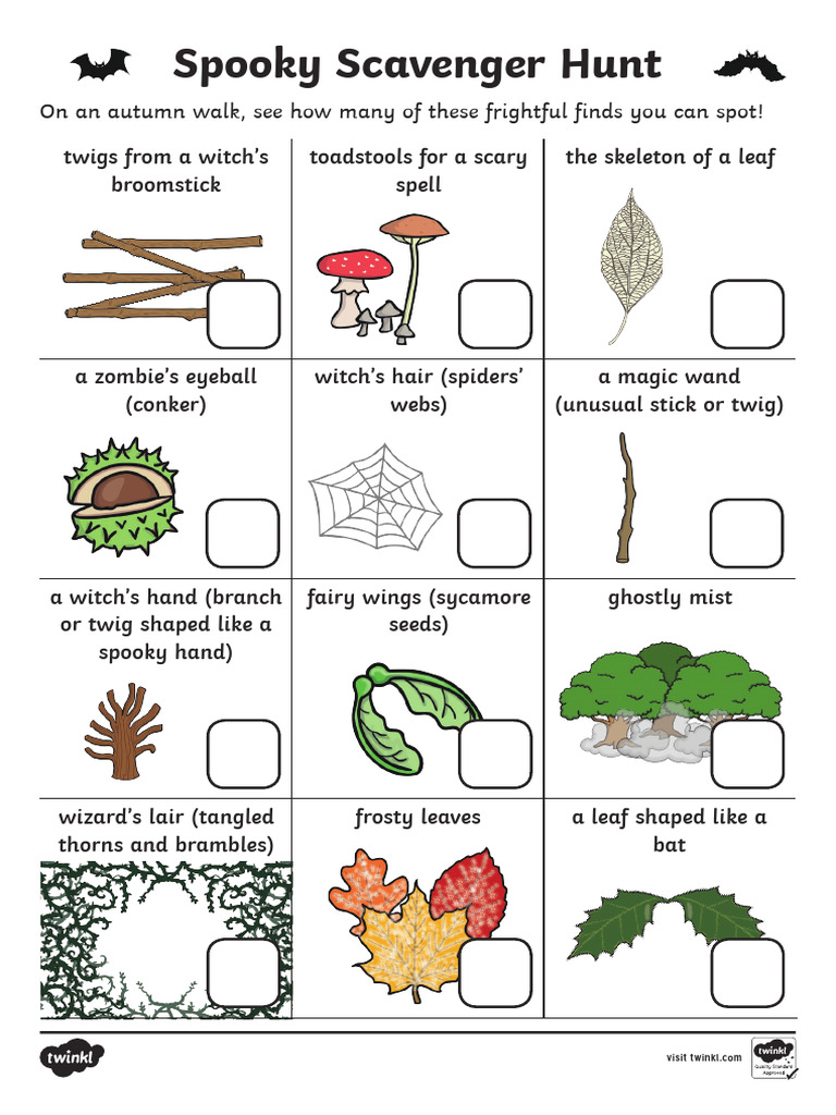 T He 661 Spooky Scavenger Hunt Activity Sheet English | PDF