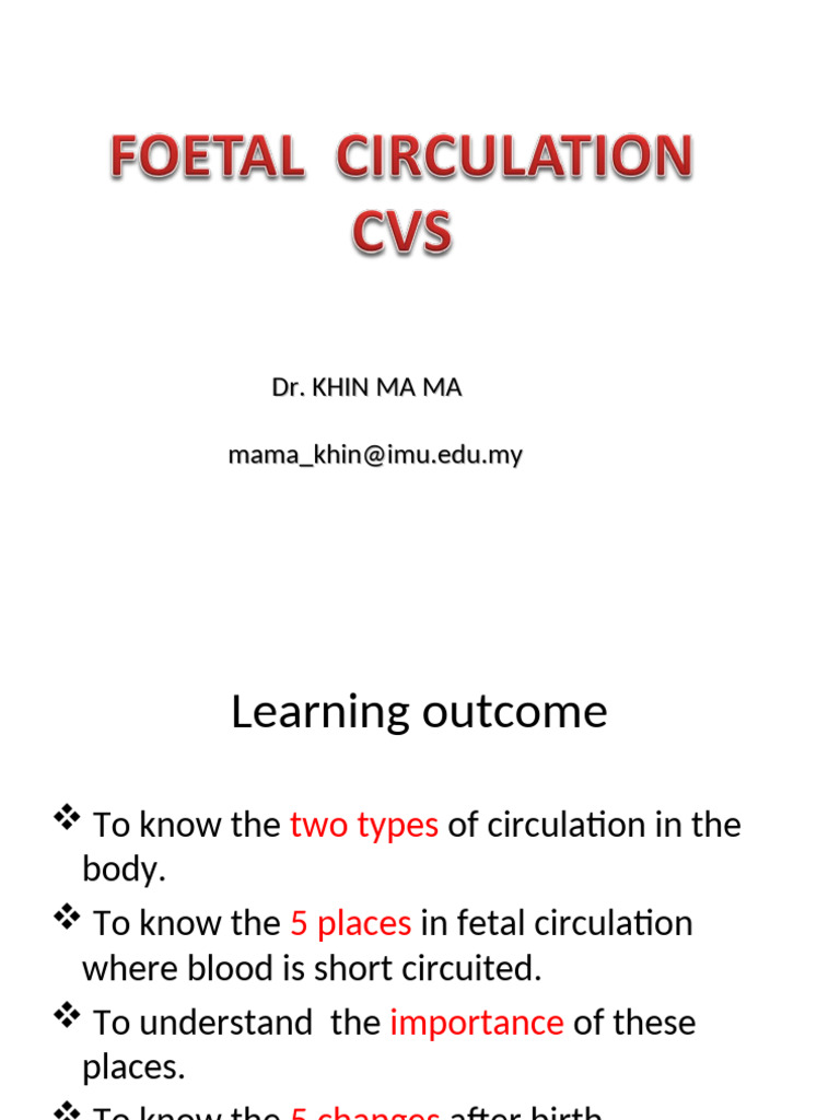Foetal - Circulation1 | PDF | Circulatory System | Atrium (Heart)