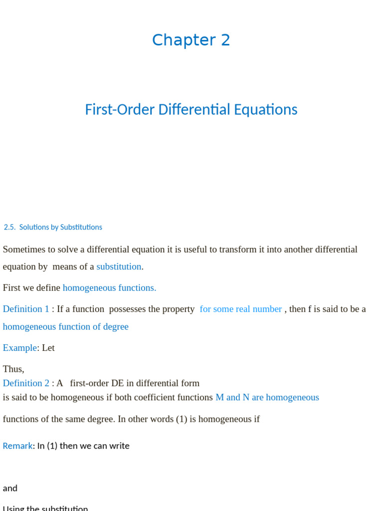 First-Order Differential Equations | PDF