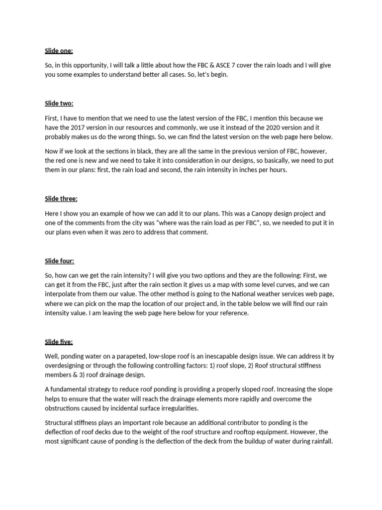 Rain load presentation | PDF | Roof | Rain