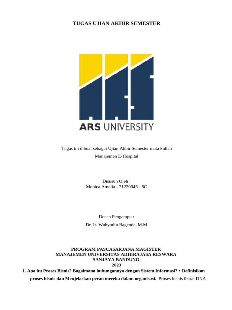 Monica Amelia - 71220046 - 8C _ UAS E-Hospital | PDF