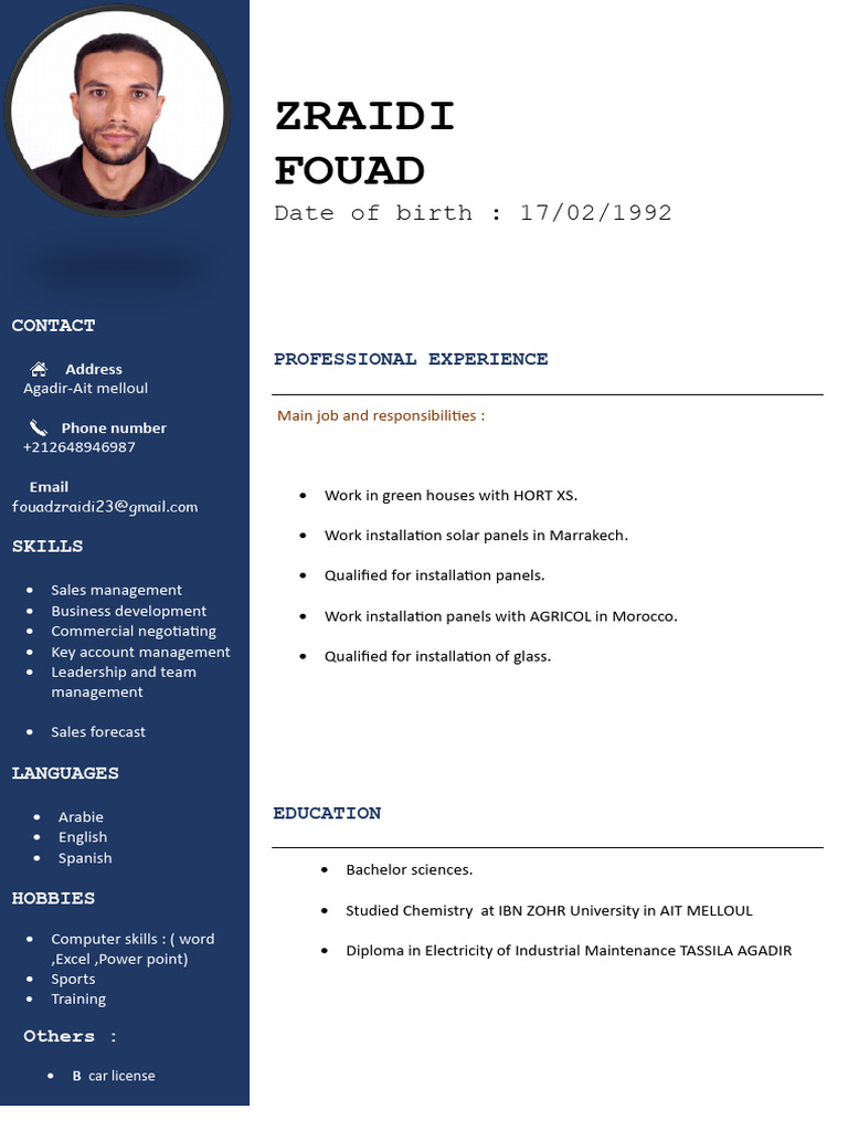 CV-EN-13 - Fouad 2025 | PDF