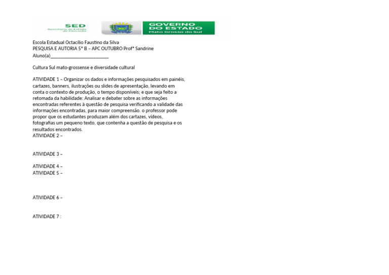 5 Ano B Pesquisa e Autoria Set | PDF