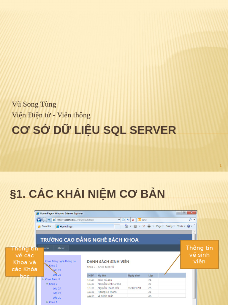 CƠ SỞ DỮ LIỆU SQL SERVER | PDF