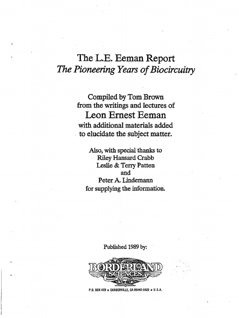The L.E. Eeman Report - Compiled by Thomas Joseph Brown | PDF | Wire | Copper