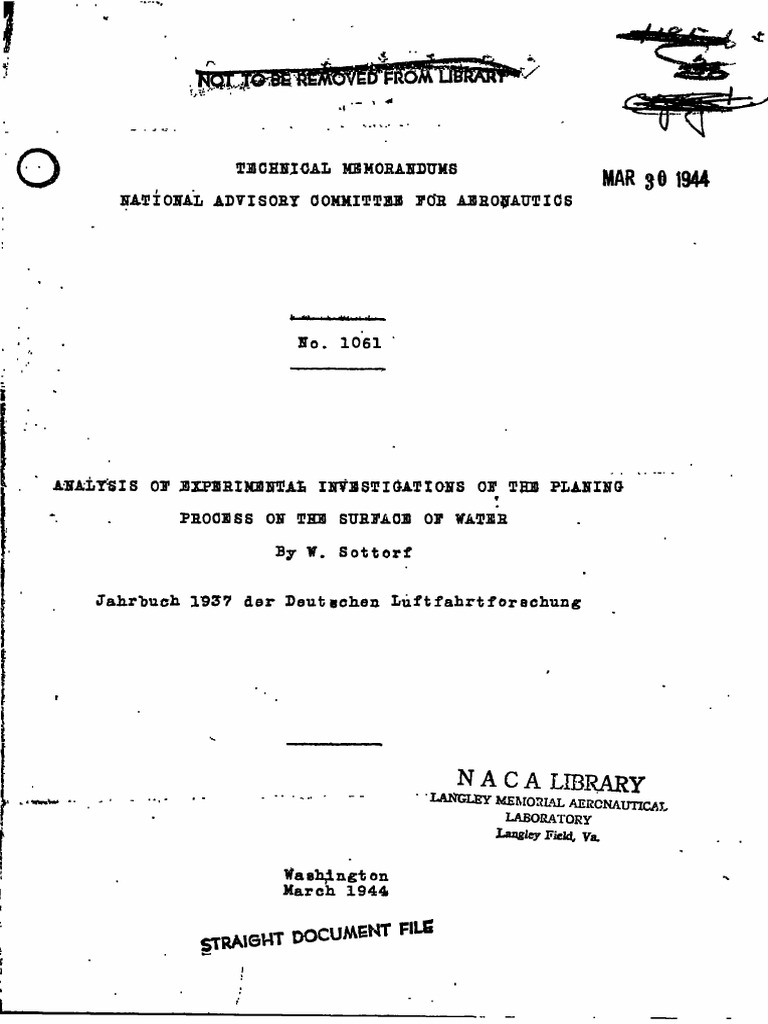 Naca TM 1061 | PDF | Lift (Force) | Drag (Physics)