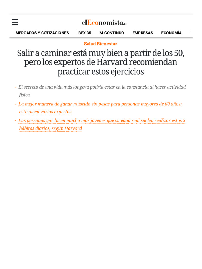 Salir A Caminar Está Muy Bien A Partir de Los 50, Pero Los Expertos de ...