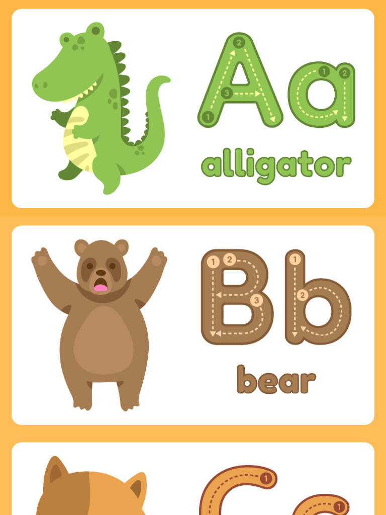 Colorful Illustrated English Animal Alphabet Education Presentation | PDF