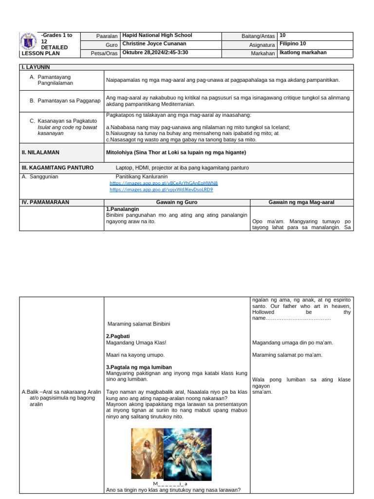 DLP Sa Mitolohiya | PDF