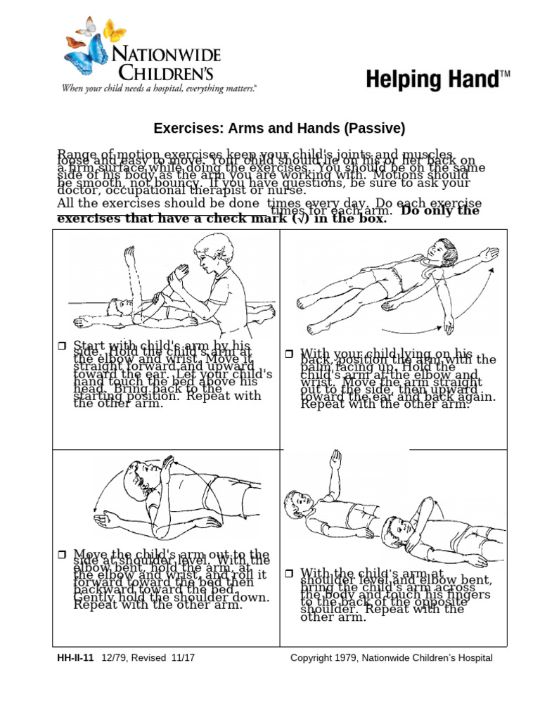HHII11 ExercisesArms and Hands Passive | PDF | Hand | Elbow