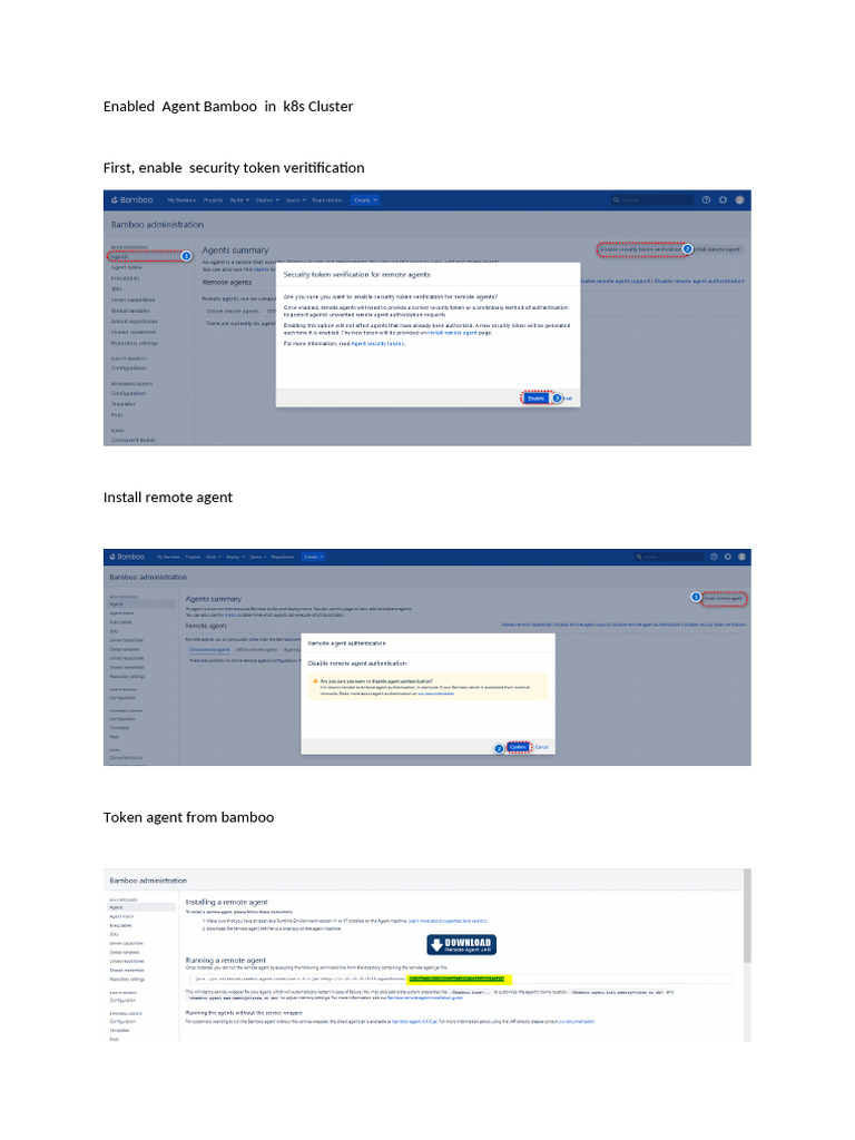 Enabled Agent Bamboo in k8s Cluster | PDF