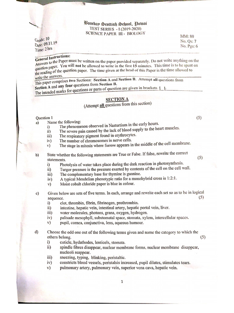 X Bio 18-19 BSS | PDF