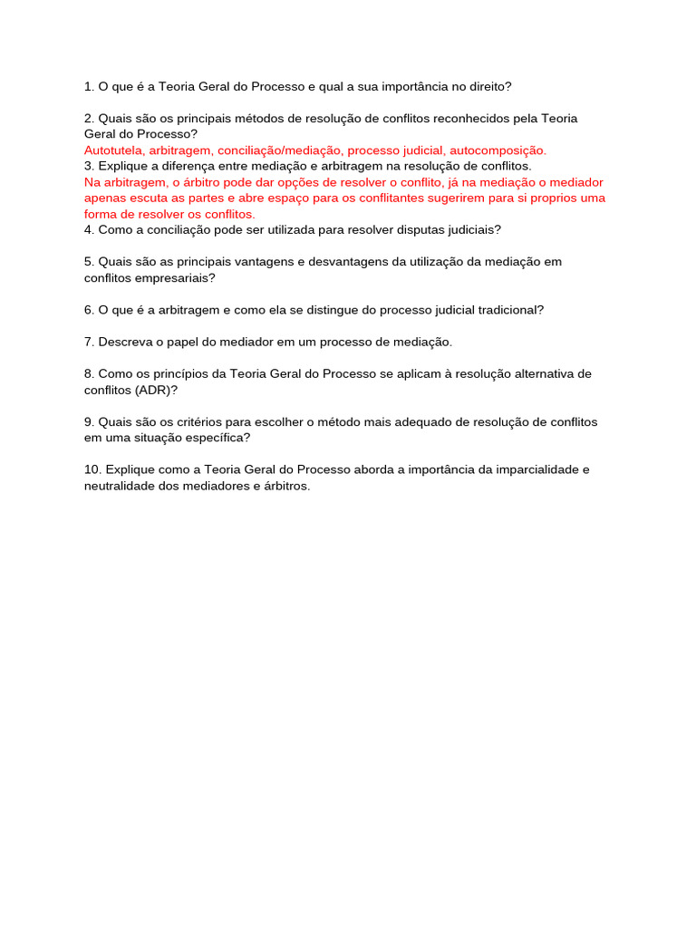 teoria geral do processo | PDF