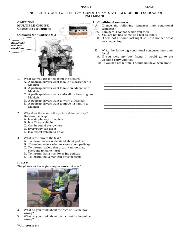 12 Ipa 3 ENGLISH CAPTIONS & CONDITIONAL SENTENCES EXERCISE | PDF