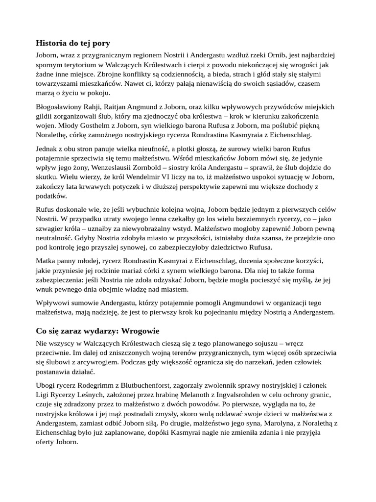 Czarne Oko Wstep Scenara | PDF