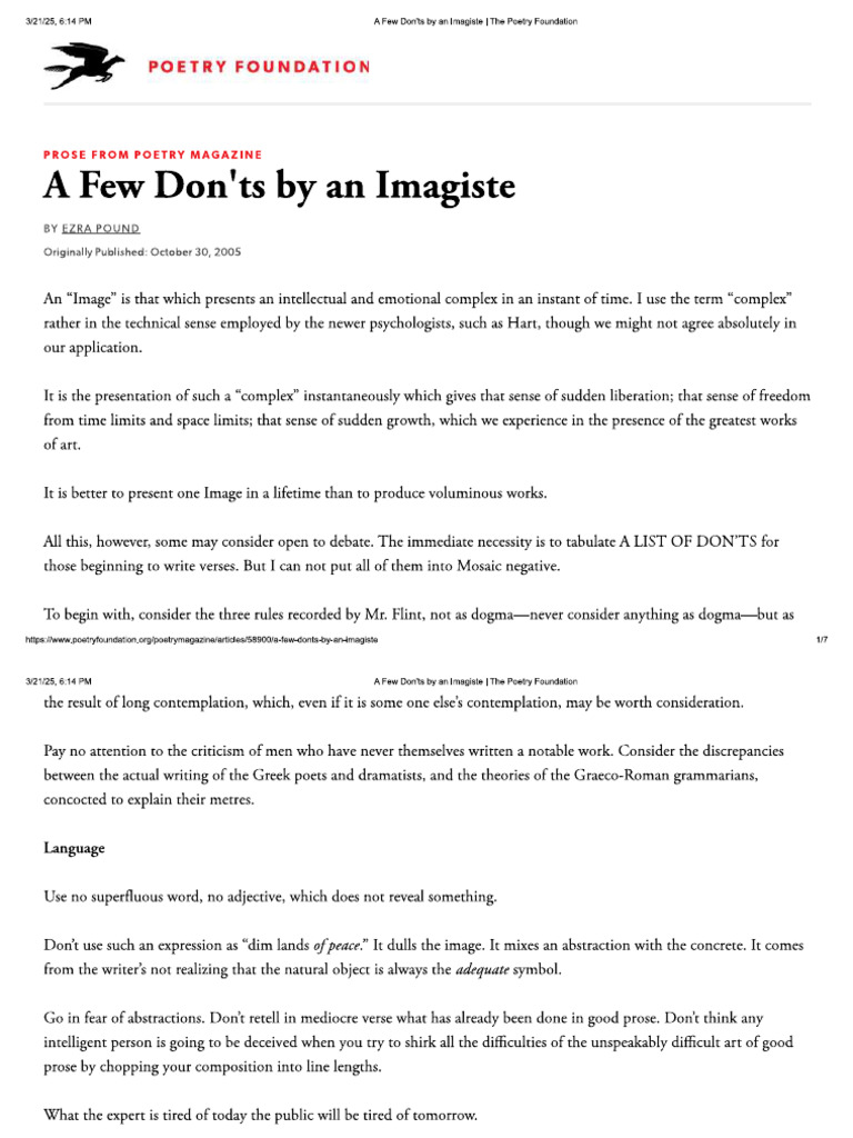 Pound Imagiste | PDF